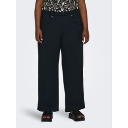 Only CARMAKOMA Damen Jerseyhose "CARSANIA BUTTON PANT JRS PNT NOOS", schwarz, Gr. L, unifarben, Jersey, Obermaterial: 95% Polyester, 5% Elasthan,