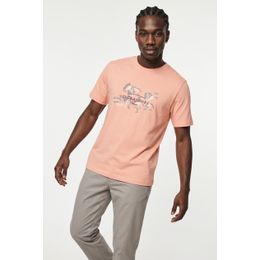 Jack & Jones JACK & JONES Herren T-Shirt "JORMONTAUK ELEMENT TEE SS CREW NECK", rosa, Gr. M, bedruckt, Jersey, Obermaterial: 100% Baumwolle, Shirts