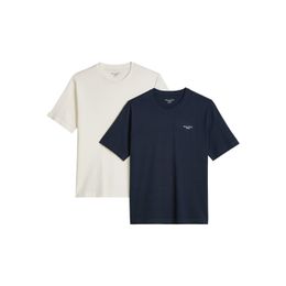 Marc O'Polo Herren T-Shirt "T-Shirt T-Shirt Logo Print Double Pack 2er Pack", bunt, Gr. XXL, MARC O'POLO DENIM, Obermaterial: 100% Baumwolle CO., Shirts