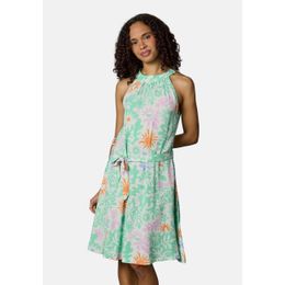 Ragwear Damen A-Linien-Kleid "Angylee Print YOUMODO", bunt, Gr. L, Material: 100% Viskose, Kleider, Leichtes Sommerkleid mit Bindeg&uuml;rtel