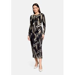 Betty Barclay Damen Midirock "Damen mit Gummizug"taupe, schwarz, Gr. 40, Obermaterial: 95% Polyester, 5% Elasthan. Futter: 95% Viskose, 5% Elasthan,