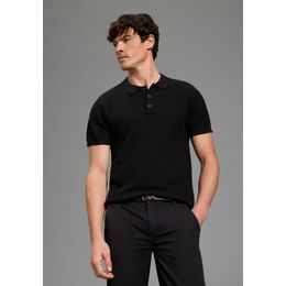 Bruno Banani Herren Polokragenpullover "Strickpolo", schwarz, Gr. L, unifarben, Strick, Obermaterial: 50% Baumwolle, 50% Polyacryl, Pullover