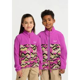 Jack Wolfskin Jungen Fleecejacke "PAW ERA 100 PRINT FZ K", pink, Gr. 176, Obermaterial: 100% Polyester. Futter: 100% Polyester, Jacken,