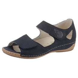 Waldl&auml;ufer WALDL&Auml;UFER Damen Sandalette "Heliett-Soft", Gr. 3,5, blau, Nubukleder, Textil, Schuhe, Sommerschuh, Sandalette, Keilabsatz, mit Strasssteine, H-Weite