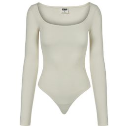 Urban Classics Damen Langarmshirt "Urban Classics Damen Ladies Organic Longsleeve Body", beige, Gr. 5XL, unifarben, 95% Baumwolle, 5% Elasthan, Shirts