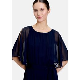 Vera Mont Damen Overall "Damen mit Bindeg&uuml;rtel", blau, Gr. 42, Chiffon, Obermaterial: 100% Polyester. Futter: 100% Polyester, Overalls, Design