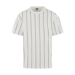 Urban Classics Herren T-Shirt "Urban Classics Printed Pinstripe Tee", schwarz-wei&szlig;, Gr. XXXL, gestreift, 100% Baumwolle, Shirts