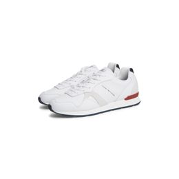 Tommy Hilfiger Herren Sneaker "T HILFIGER CORE LTH RUNNER", Gr. 47wei&szlig;, rot, blau, Leder, Lederimitat, Schuhe, Freizeitschuh, Halbschuh, Schn&uuml;rer mit