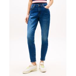 Tommy Jeans Damen Slim-fit-Jeans "MR SLIM"denim schwarz, Gr. 26, unifarben, Denim/Jeans, Obermaterial: 99% Baumwolle, 1% Elasthan, Jeans, Mid Rise,