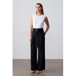 G&uuml;rtelweite Leinen-Mix-Hose