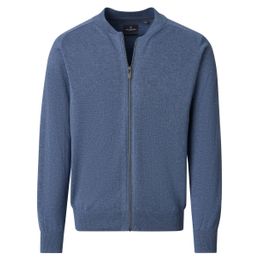 Casamoda Herren Strickjacke "Strickjacke", blau, Gr. XL, unifarben, Strick, Obermaterial: 100% Baumwolle, Strickjacken, mit Rei&szlig;verschluss und