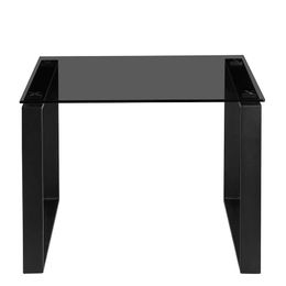 Pharao24.de Couchtisch mit Rauchglasplatte und Metallgestell 45 cm hoch