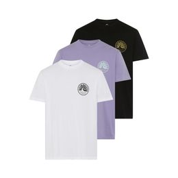 Quiksilver Herren T-Shirt "MINIDISCO 3PACK", bunt, Gr. XL, Obermaterial: 100% Baumwolle, Shirts, 3er-Pack, Kurzarm-Design, aus Baumwolle, auch in