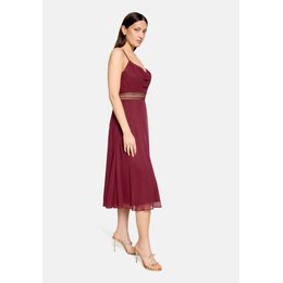 Vera Mont Damen Cocktailkleid "Damen mit Wasserfallausschnitt"deep dahlia, festlich, Gr. 42, Chiffon, Obermaterial: 100% Polyester. Futter: 100%