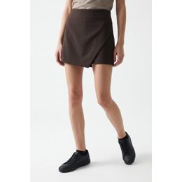 Only Damen Hosenrock "ONLMIST-YASMINE WRAP SKORT TLR NOOS", braun, Gr. 36, unifarben, Web, Obermaterial: 72% Polyester, 22% Viskose, 6% Elasthan,