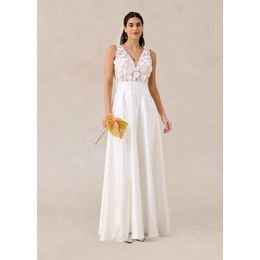 bonprix Damen Brautkleid, wei&szlig;, festlich, Gr. 52, Obermaterial: 100% Polyester. Einsatz: 100% Polyester. Futter: 100% Polyester, Kleider, schmale