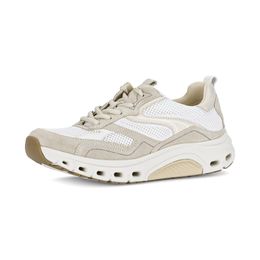 ROLLINGSOFT Damen Keilsneaker, Gr. 43, beige, Glattleder, Textil, Veloursleder, Schuhe, Freizeitschuh, Halbschuh, Schn&uuml;rschuh mit weichem Schaftrand