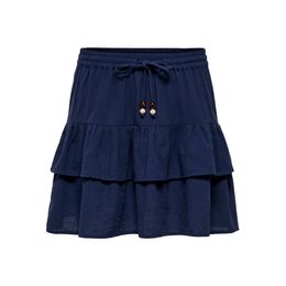Only Damen Minirock "ONLSWAR STRING SHORT SKIRT WVN"naval academy, Gr. L, unifarben, Web, Obermaterial: 100% Baumwolle, R&ouml;cke, Baumwolle