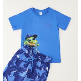 IDO M&auml;dchen Shorts "BABY BOY SUMMER SET", blau, Gr. 122, 100% Baumwolle, Hosen