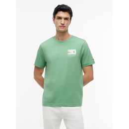 Tommy Hilfiger Herren T-Shirt "MONO SUN GRAPHIC REGULAR TEE", gr&uuml;n, Gr. XXL, bedruckt, Single Jersey, Obermaterial: 100% Baumwolle, Shirts, aus