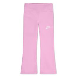 Nike Sportswear M&auml;dchen Leggings "NKG LBR FLARE LEGGING"pink rise, Gr. 7, Jersey, Obermaterial: 55% Baumwolle, 37% Polyester, 8% Elasthan, Hosen, f&uuml;r