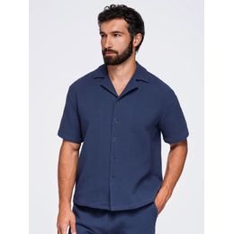 Ombre Button Up Shirt 'OM-SHSS-0220' male size S Dark blue