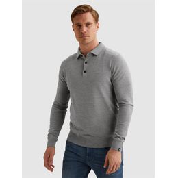 Vanguard Pullover 'Pullover in cotton/modal with polo collar' Herren Gr&ouml;&szlig;e XL rauchblau