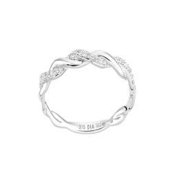 Diamant Leternel Ring 'Eternity-Ring aus 375 Wei&szlig;gold mit Diamant' Damen Gr&ouml;&szlig;e 58 silber