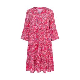 Ulla Popken Kleid Damen Gr&ouml;&szlig;e 42/44 mischfarben / magenta Sommerkleid