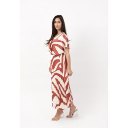 Elara Kleid Damen Gr&ouml;&szlig;e 36 kastanienbraun / wei&szlig; Sommerkleid