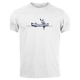 Neverless Shirt 'B&auml;r Kanu' Herren Gr&ouml;&szlig;e XL wei&szlig;