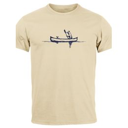 Neverless Shirt 'B&auml;r Kanu' Herren Gr&ouml;&szlig;e M beige