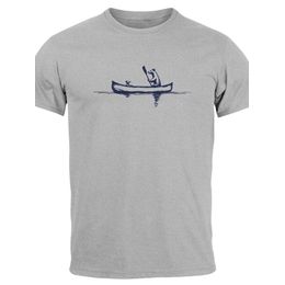 Neverless Shirt 'B&auml;r Kanu' Herren Gr&ouml;&szlig;e 4XL grau