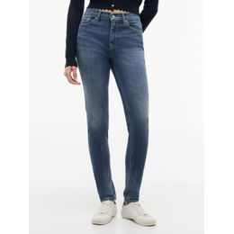 Tommy Jeans Damen Skinny-fit-Jeans "NORA MR SKNY"denim grau, Gr. 32, unifarben, Denim/Jeans, Obermaterial: 94% Baumwolle, 4% Polyester, 2% Elasthan,