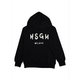MSGM Sweatshirt 'Felpa cappuccio nera per bambino' Jungen Gr&ouml;&szlig;e 140 schwarz