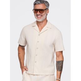 Ombre Button Up Shirt male size L Cream