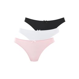 Petite Fleur By Lascana String Damen Gr&ouml;&szlig;e L rosa / schwarz / wei&szlig;