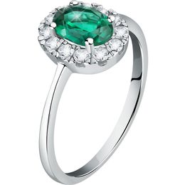 Christ Ring Damen Gr&ouml;&szlig;e 58 gr&uuml;n / silber