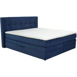 Jockenh&ouml;fer Boxspringbett &raquo;AMY mit Bettkasten, inkl. Taschenfederkernmatratze H&auml;rtegrad H3-H4&laquo; mit 6 cm Kaltschaum-Topper, Samt-Bezug, 180x200 und 200x200 cm 