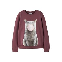 name it Sweatshirt 'NKFVOTEA' M&auml;dchen Gr&ouml;&szlig;e 122/128 braun / hellbraun / beere / ros&eacute;