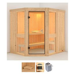 Karibu Sauna &raquo;Aline 1&laquo; Set, Ofen 9 kW integr. Strg beige Saunaofen, integrierte Steuerung, 9 kW