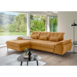 OTTO home Wohnlandschaft &raquo;Delphino Multifunktionen, Bettfunktion, Breite 273cm, L-Form&laquo; inkl. Bettkasten, Schlaffunktion, Kopfteil- und 