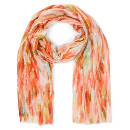 styleBREAKER Schal 'Leichter Schal mit Streifen Farbverlauf Metallic' Damen Gr&ouml;&szlig;e One Size orange