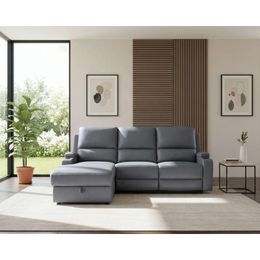 OTTO home Ecksofa &raquo;NAPORI Kunstleder, Multimediasofa, L-Form&laquo; man. oder elektr. Relaxfuntion, USB-A bei elektr. Variante, Staukasten grau Polyester 40