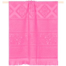 Pad Duschtuch &raquo;HARLEM, 70x140 cm&laquo; hochwertige Jacquard-Webung, besonders weicher Griff, mit Fransen pink Frottee, Frottee B/L: 70cmx140cm, 1 Stk., 