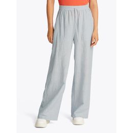Tommy Jeans Damen Webhose &raquo;TJW LINEN PANT&laquo; mit Logostickerei blau XL (42), N-Gr