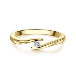 Trilani Ring Damen Gr&ouml;&szlig;e 58 goldgelb / transparent