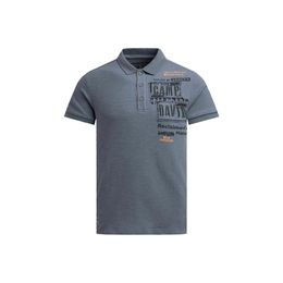 CAMP DAVID Poloshirt Herren Gr&ouml;&szlig;e XL rauchblau / orange / schwarz