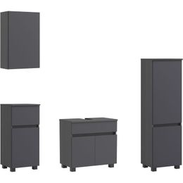 OTTO home Badm&ouml;bel-Set &raquo;BOZEN, 4-tlg. Unterbecken-Set - Midischrank&laquo; grau Holzwerkstoff B/H/T: 140cmcm x 200cmcm x 35cmcm