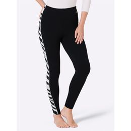 feel good Damen Leggings, schwarz-wei&szlig;, Gr&ouml;&szlig;e 36/38